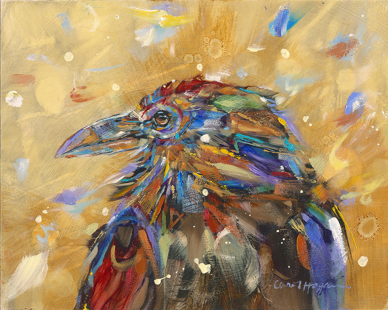 Raven Ruffle - Bird Paintings | Carol Hagan Studios