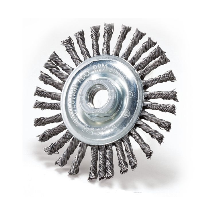 4" x 3/16" x 5/8-11" Hubbed Stringer Bead Wire Wheel