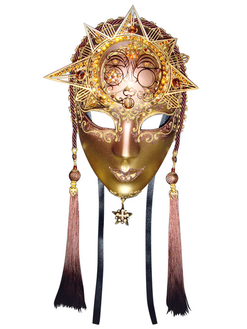 Authentic Venetian paper mache mask Volto Sole