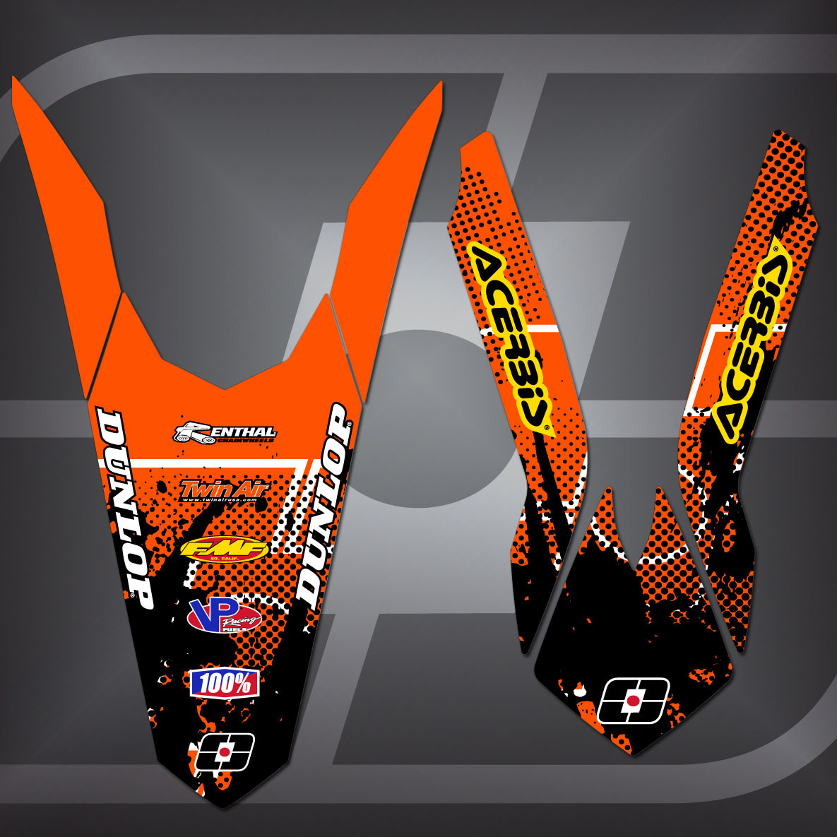 KTM Cor1 Fender Set - Cor Moto Graphics