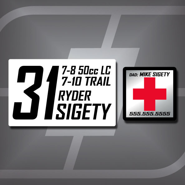 Rider Identification Decals - Cor Moto Graphics