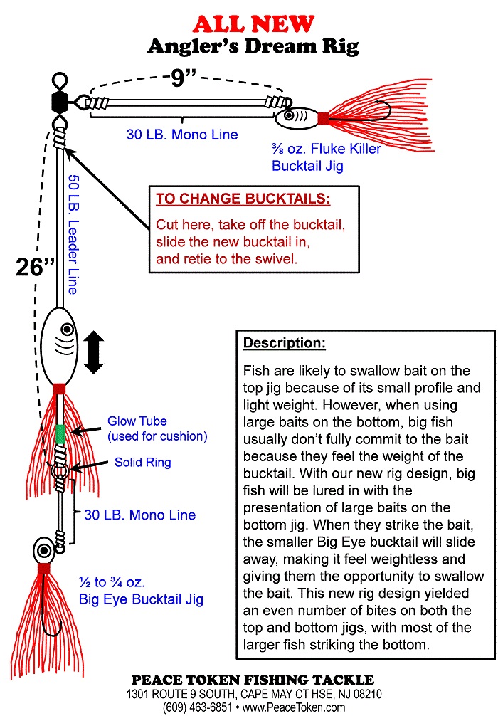 Newest Variation to the Fishfinder Bucktail Jig Rig - Peace Token ...