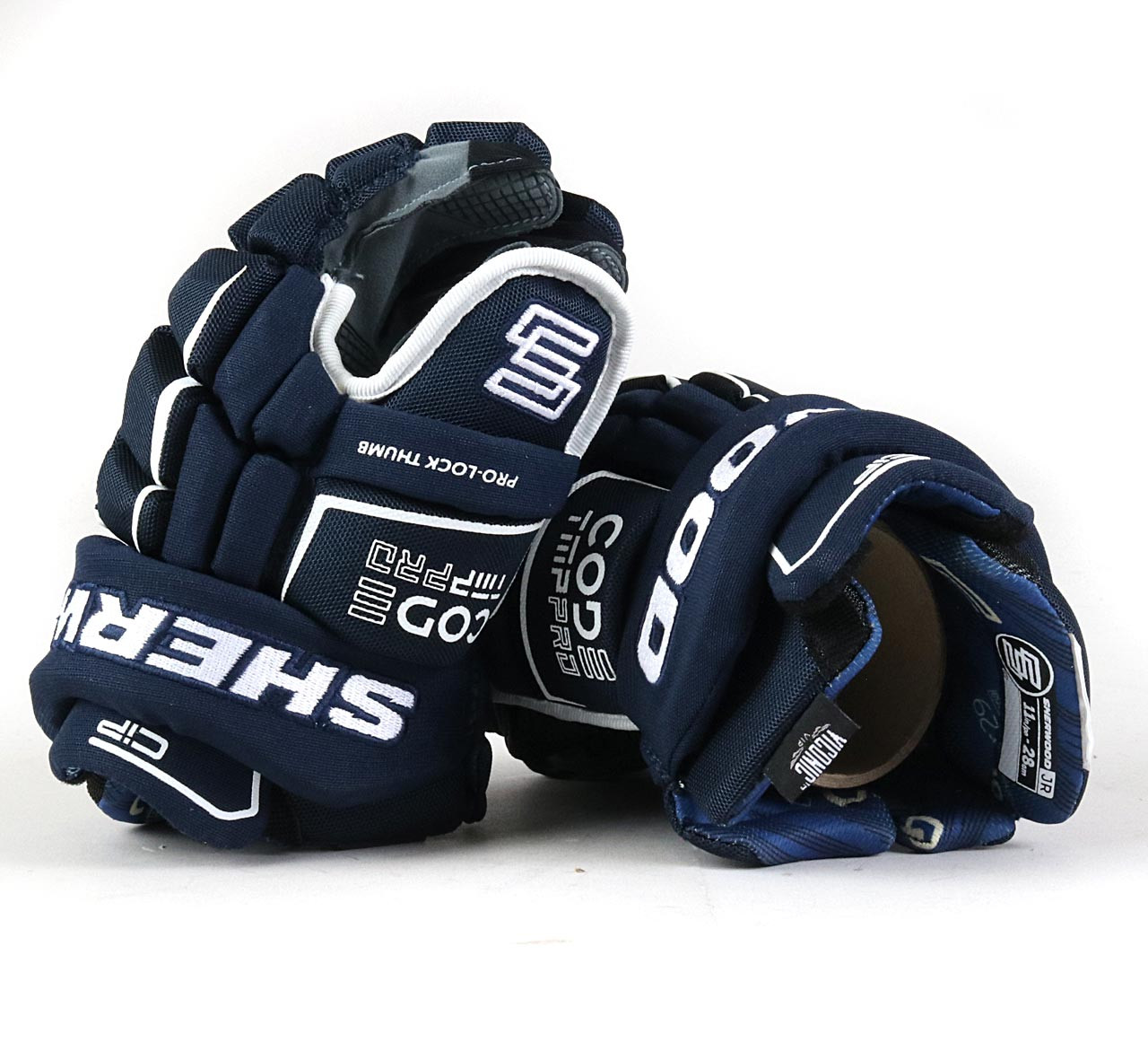 11" Sherwood Code TMP Pro Navy Gloves - Pro Stock Hockey