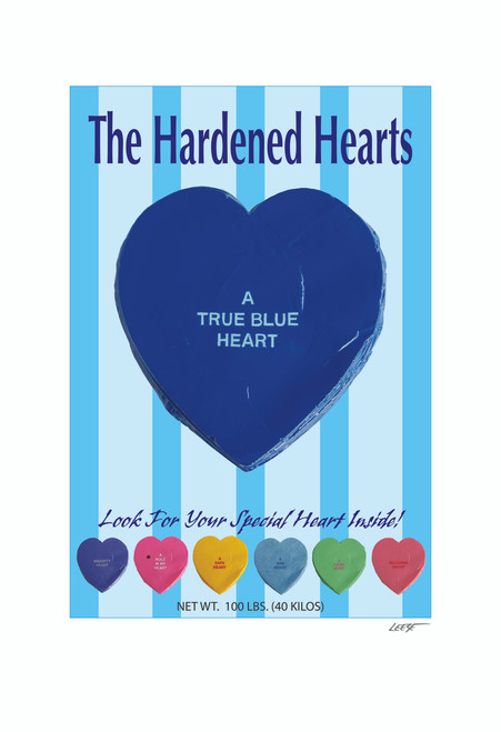 A True Blue Heart on Blue Stripes (various sizes) - David Leese Studio