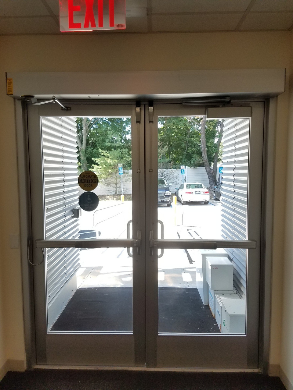 Aluminum Double Doors - Motorized Opener - www.SecurityEntrances.com