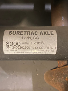 SureTrac 8K Hybrid Axle (93.5" HF, Dexter Compatible, 8-Lug x 6.5 ...