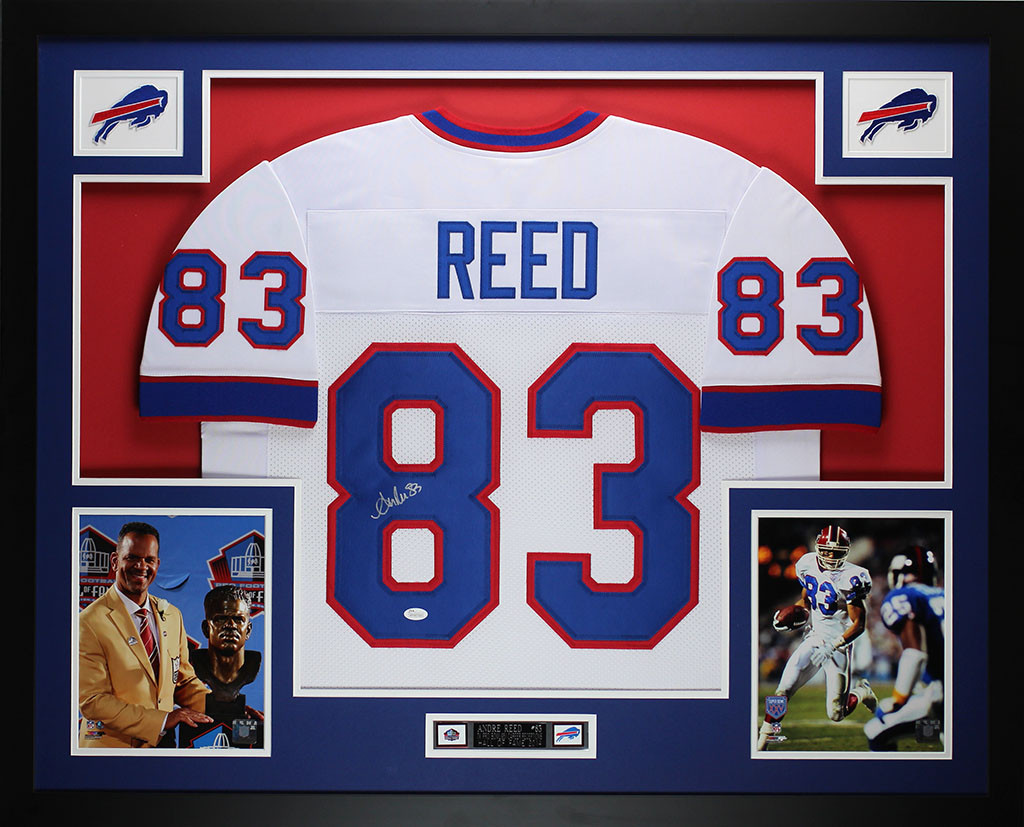 Andre Reed Autographed and Framed White Bills Jersey