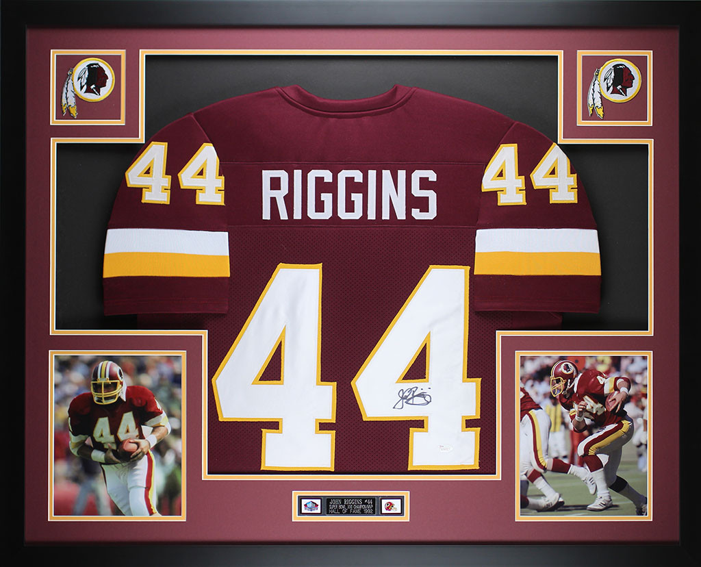 John Riggins Autographed and Framed Maroon Redskins Jersey