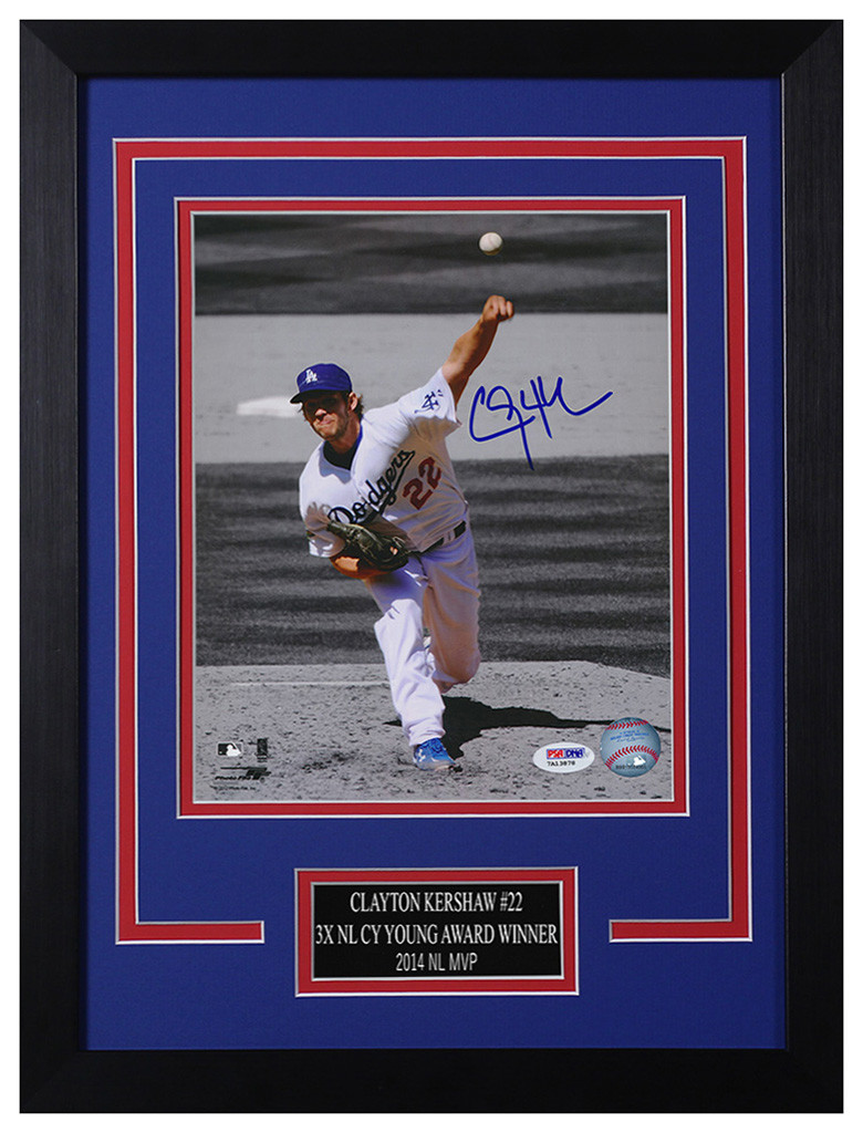 Clayton Kershaw Framed Dodgers Autographed Photo
