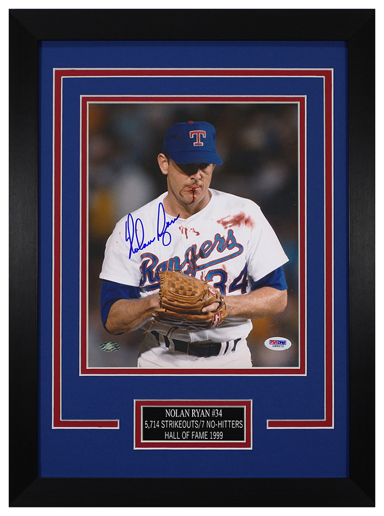 Nolan Ryan Framed Rangers Autographed Photo