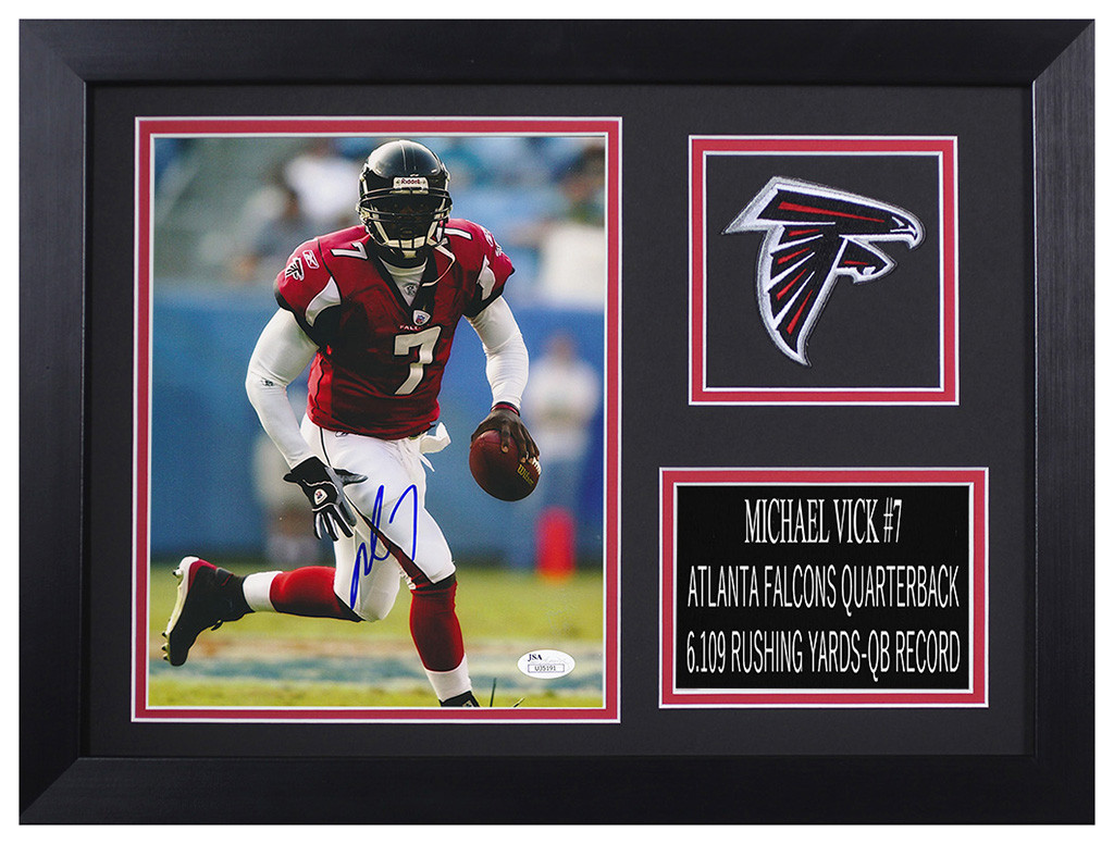 Michael Vick Framed Falcons Autographed Photo