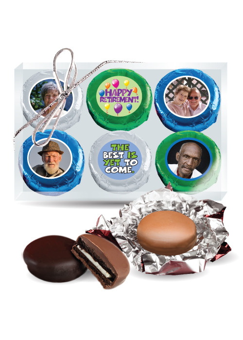 Retirement Chocolate Oreo Photo Cookie 6pc Box