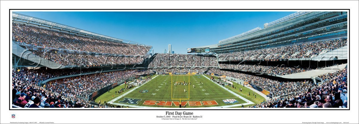 "First Day Game" Soldier Field Panoramic Poster - the Stadium Shoppe
