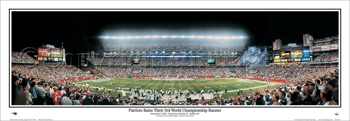 "Banner Night" Gillette Stadium Panoramic Poster - the Stadium Shoppe