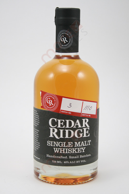 Cedar Ridge Single Malt Whiskey 750ml - MoreWines