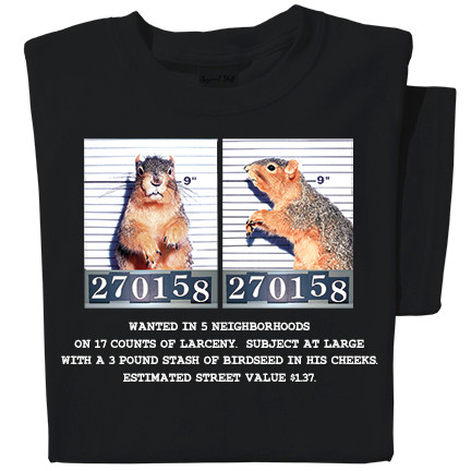 Mugshot Squirrel T-shirt | Funny Squirrel Tee