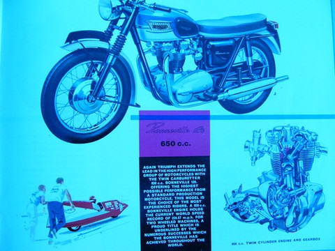 1964 Triumph motorcycle for sale brochure catalog