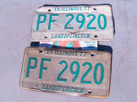 Illinois car license plate set old vintage - Califspeed
