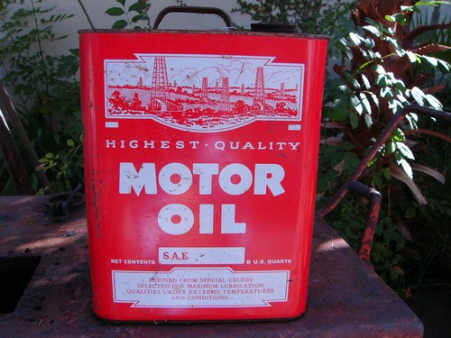 vintage antique motor oil 2 gallon can - Califspeed