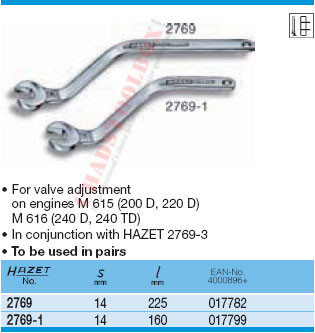 HAZET 2769 VALVE ADJUSTING WRENCH - ChadsToolbox.com Inc