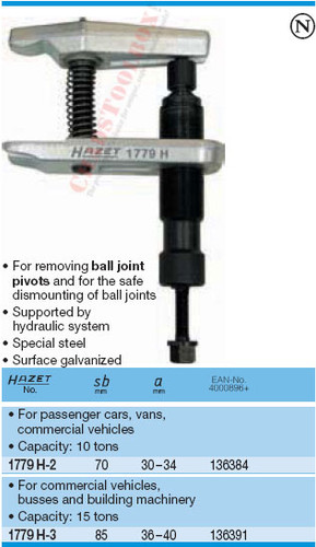 HAZET 1779H-2 BALL JOINT PULLER - ChadsToolbox.com Inc