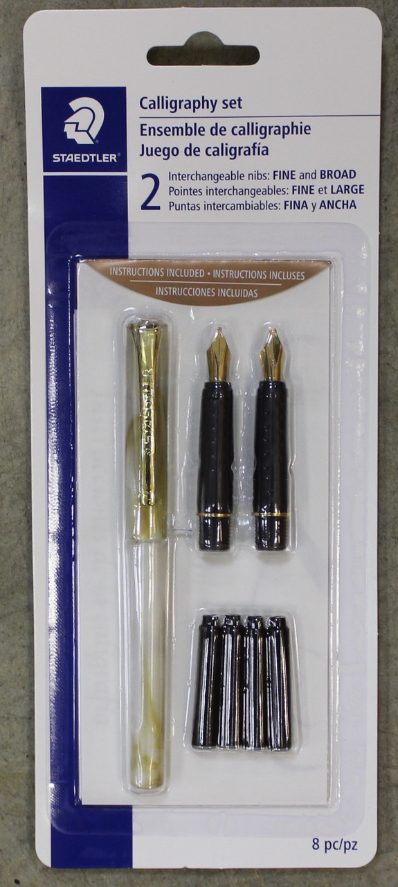 Staedtler Calligraphy Set 2-nibs, 1 Pen, 4 inks & Instructions ...