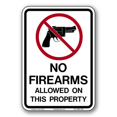 No Firearms or Weapons Allowed Decals