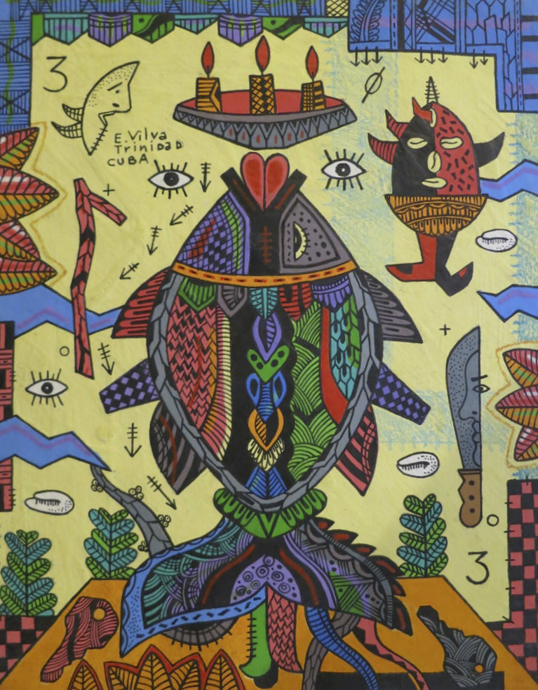 Vilva (Elio Vilva-Trujillo) #5084. "De la serie: peces para los Orishas ...