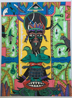 Vilva (Elio Vilva-Trujillo) #4281. "Eleggua," N.D. Mixed media on paper ...