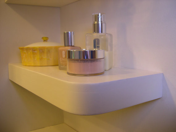 floating corner shelf wall