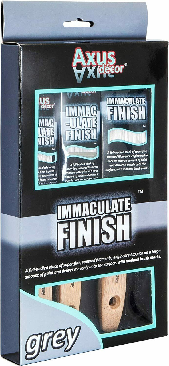 Axus Decor 3 piece S-Finish Synthetic Paint Brush Set - Shades Colour ...