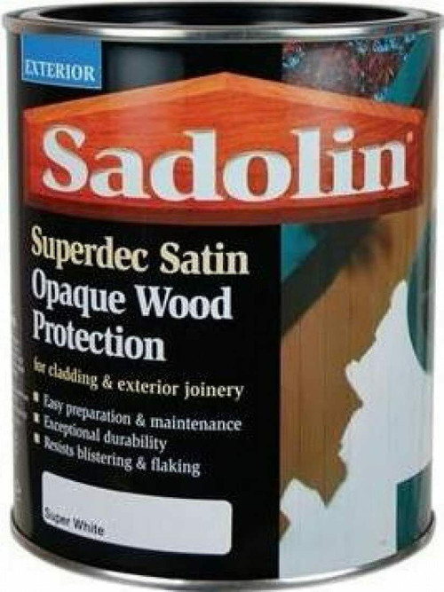 Sadolin Superdec Satin White 1L - Shades Colour Centre