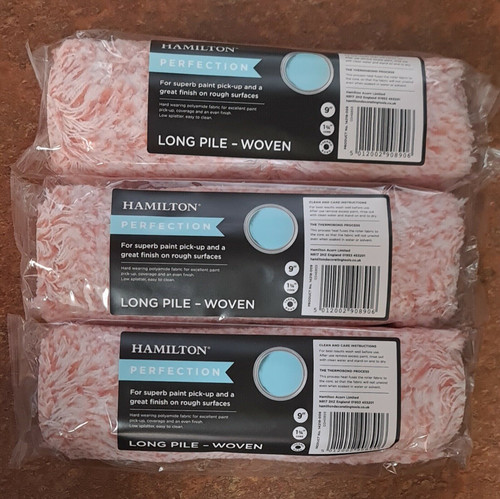 3 x 9" Hamilton Perfection Long Pile Woven Paint Rollers - Shades ...