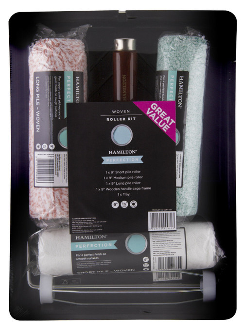 Hamilton Perfection 5 Piece Roller Kit 9" x 1.75" 3 x Rollers 1 x Frame ...