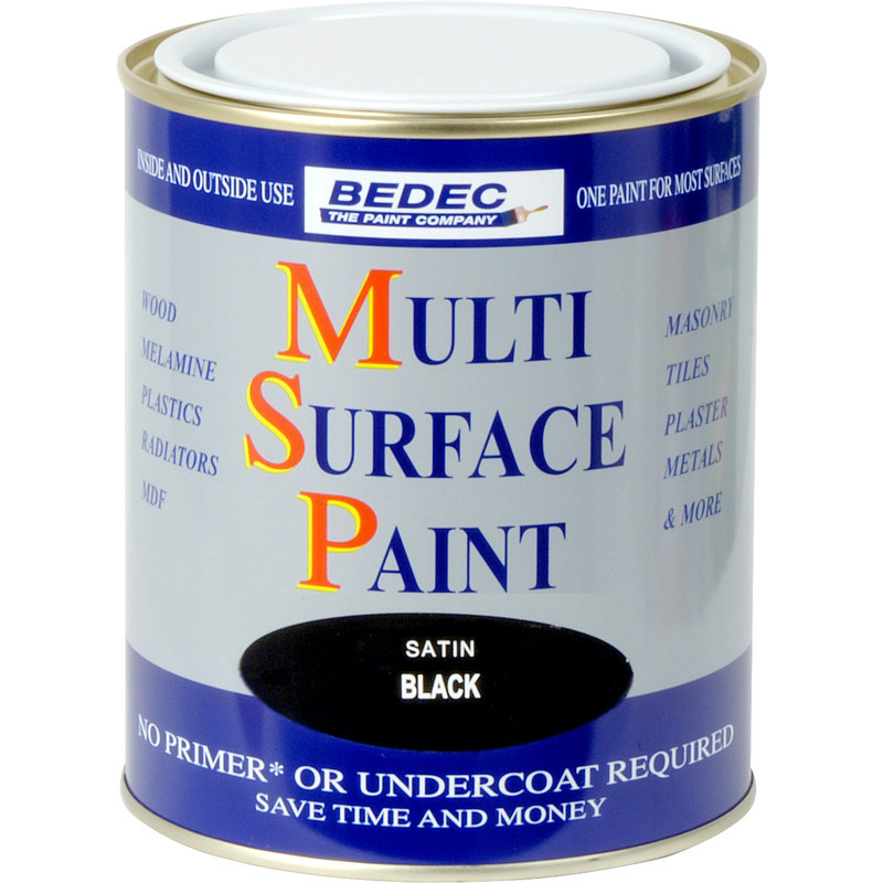 750ml - Bedec MSP Satin Black Paint - Shades Colour Centre