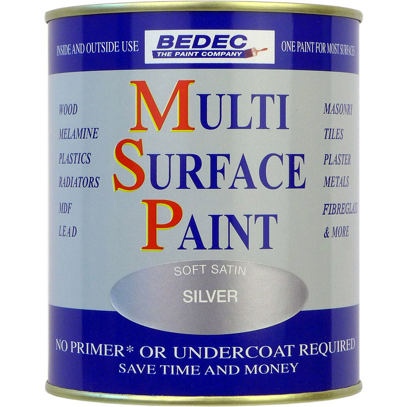 750ml - Bedec MSP Satin Silver Paint - Shades Colour Centre