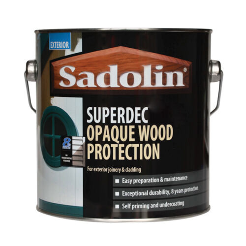 2.5L - Sadolin Superdec Satin Paint White - Exterior Quick Drying ...