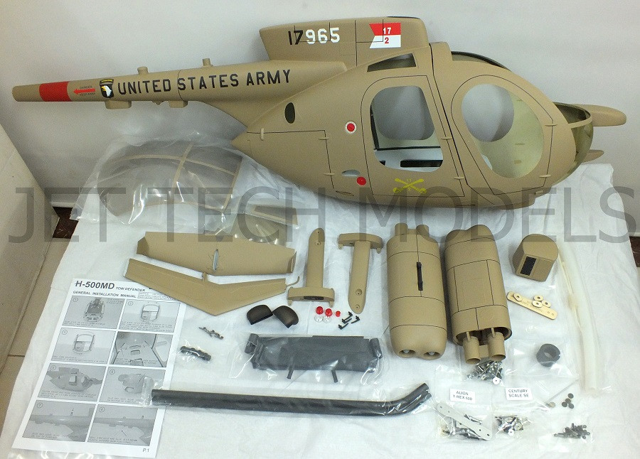 FUNKEY Scale fuselage Hughes 500MD TOW DEFENDER .50 (600) size Army ...