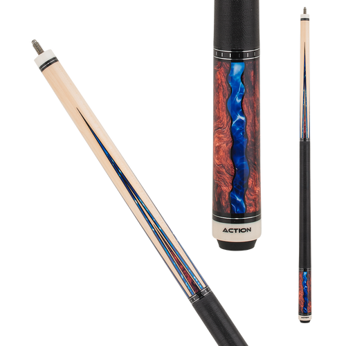 Action Pool Cue ACT152 Fractal-Maple With Burl & Blue Points - Monster ...