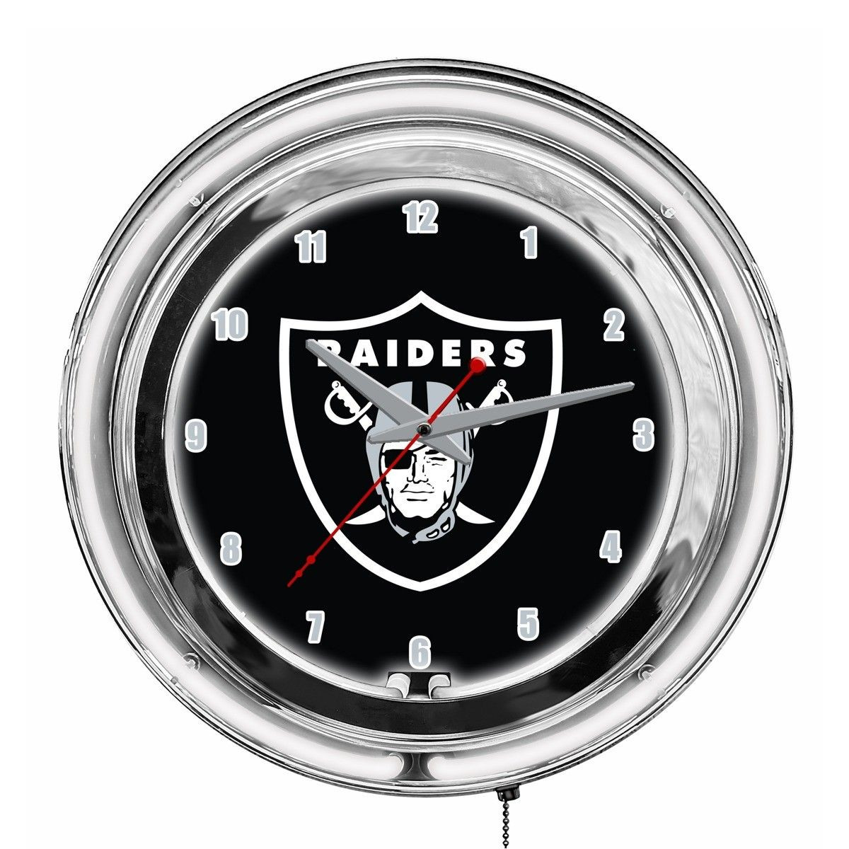 Las Vegas Raiders 14 inch Neon Clock - Monster Break Billiards