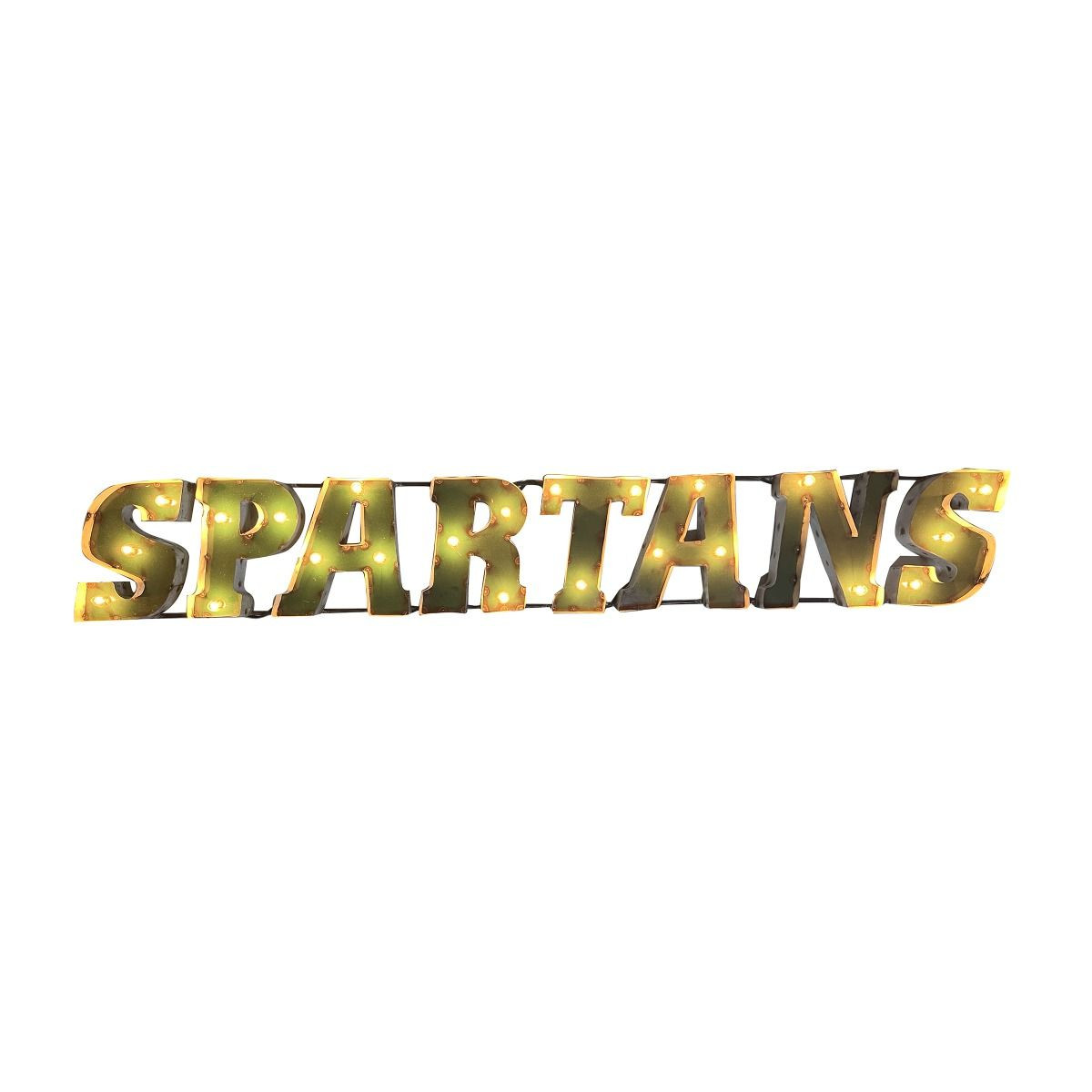 Michigan State "Spartans" Lighted Recycled Metal Sign