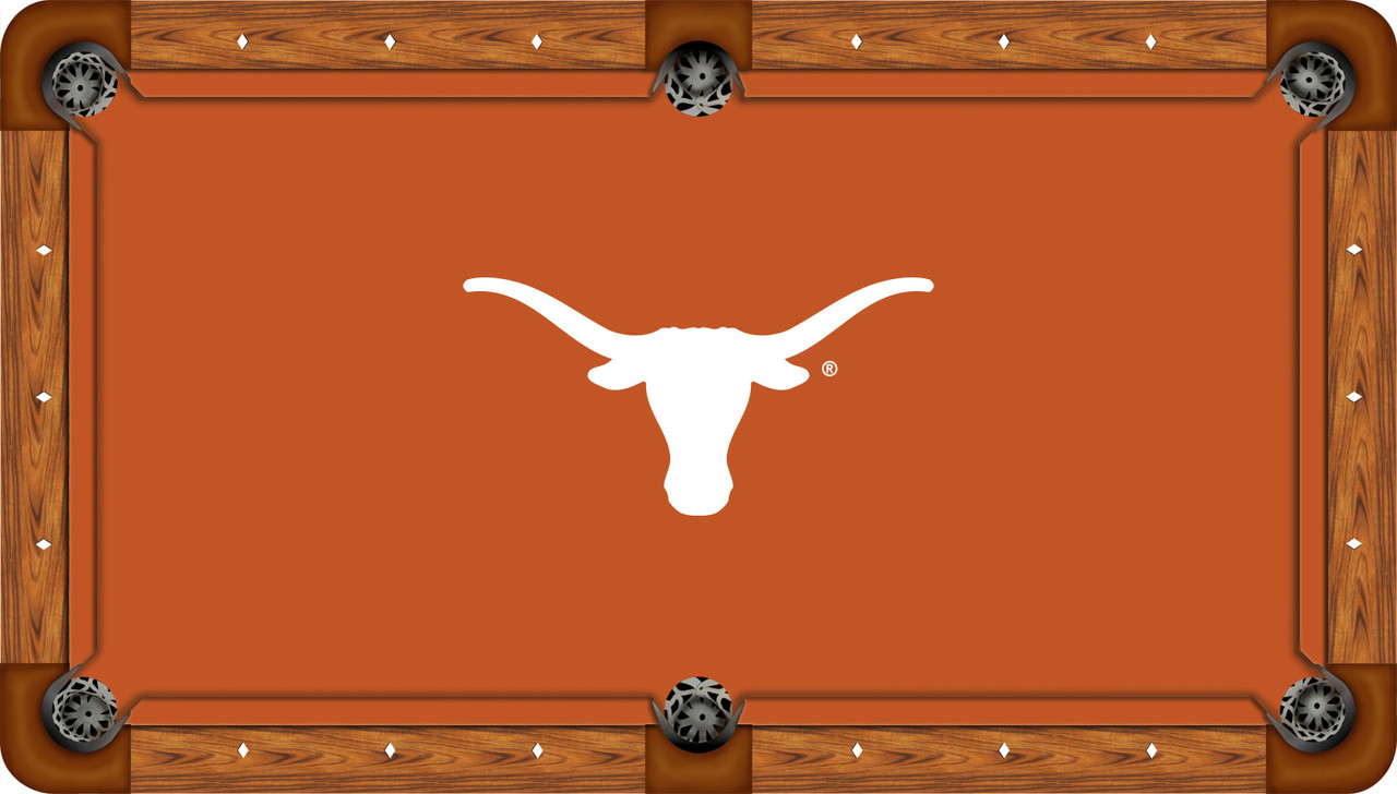 Texas Longhorns "White Longhorn on Burnt Orange" Billiard Table Felt ...