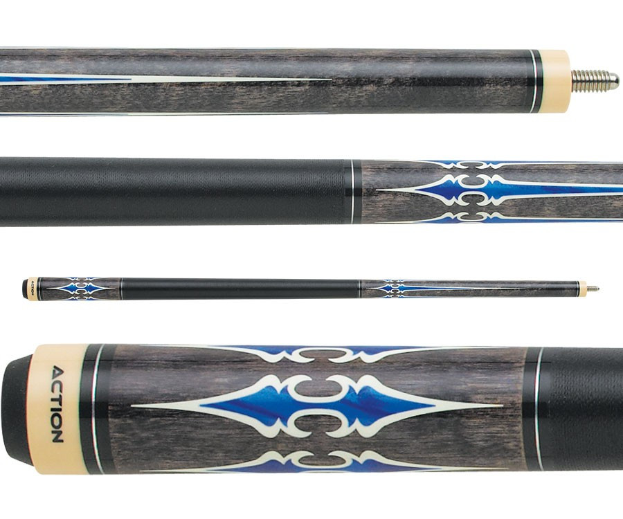 Grey w/ Blue Action Pool Cues ACT137