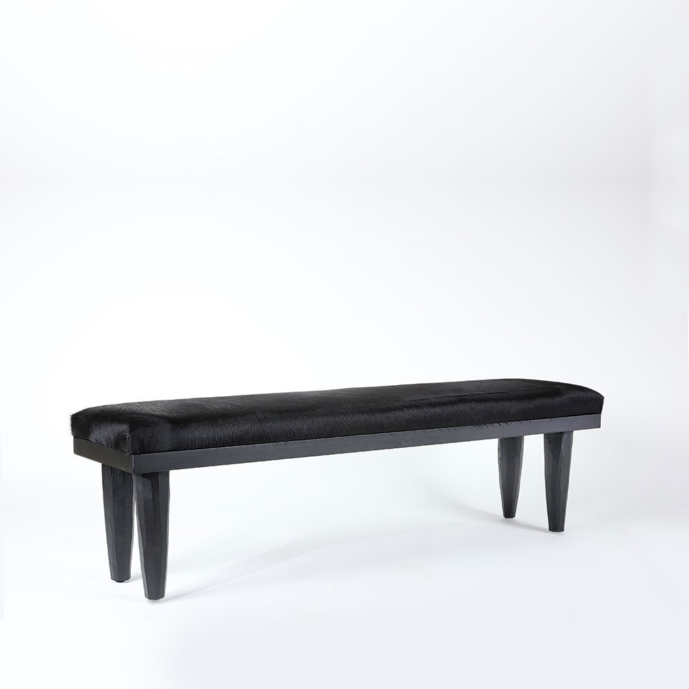 African Modern Cowhide Bench | Pfeifer Studio