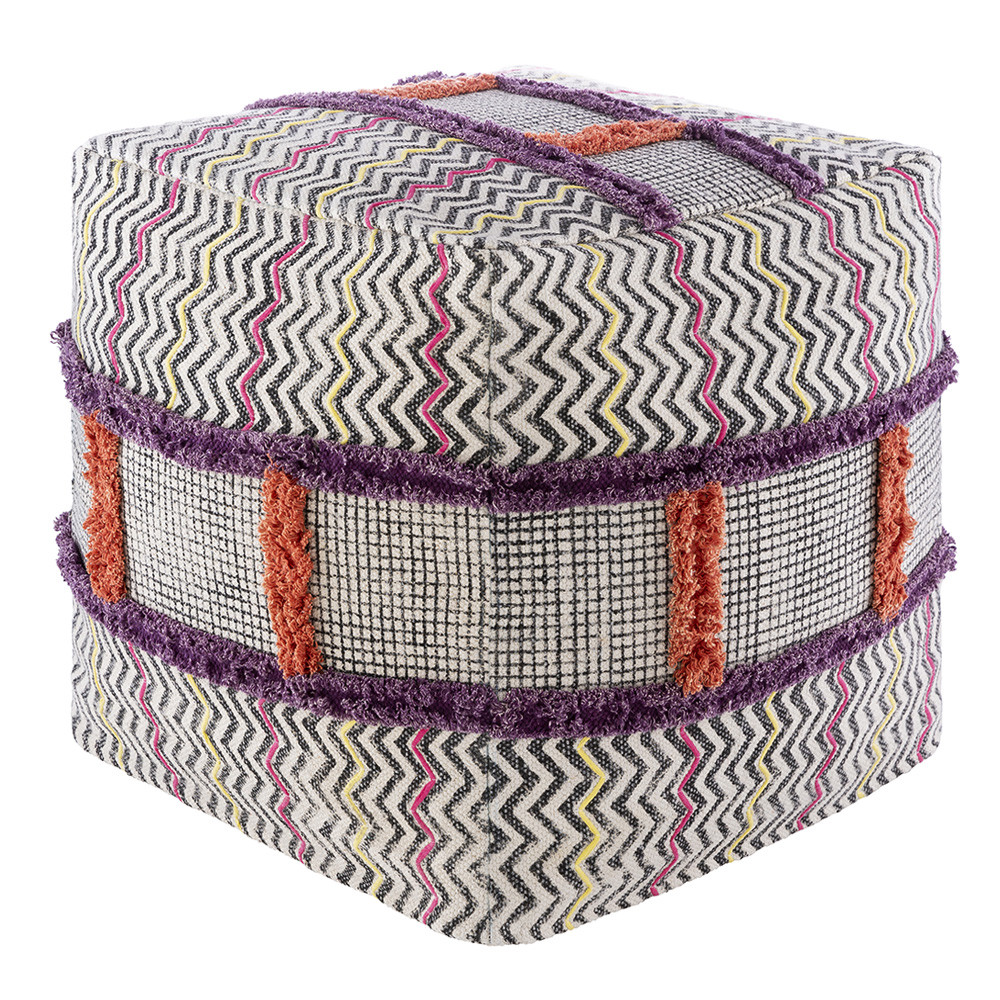 Block Print Cotton Pouf | Pfeifer Studio