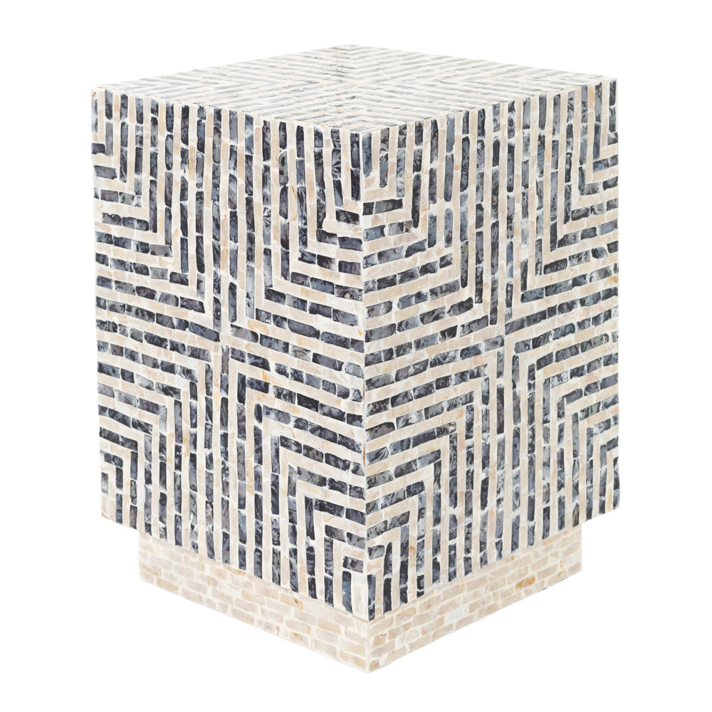 Shell Inlay Cube End Table | Pfeifer Studio