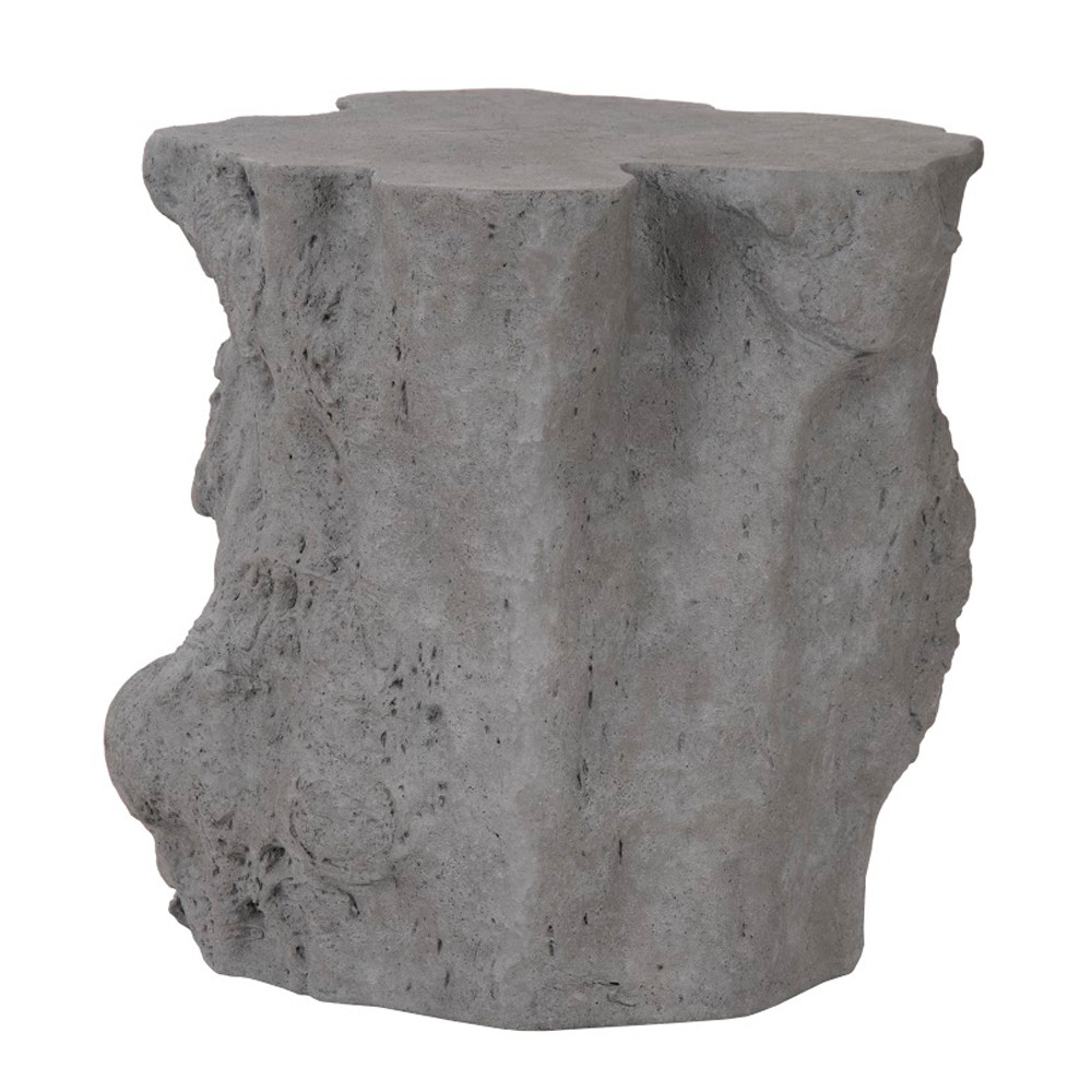Log Shadow Stone Side Table - Grey Resin Log Table