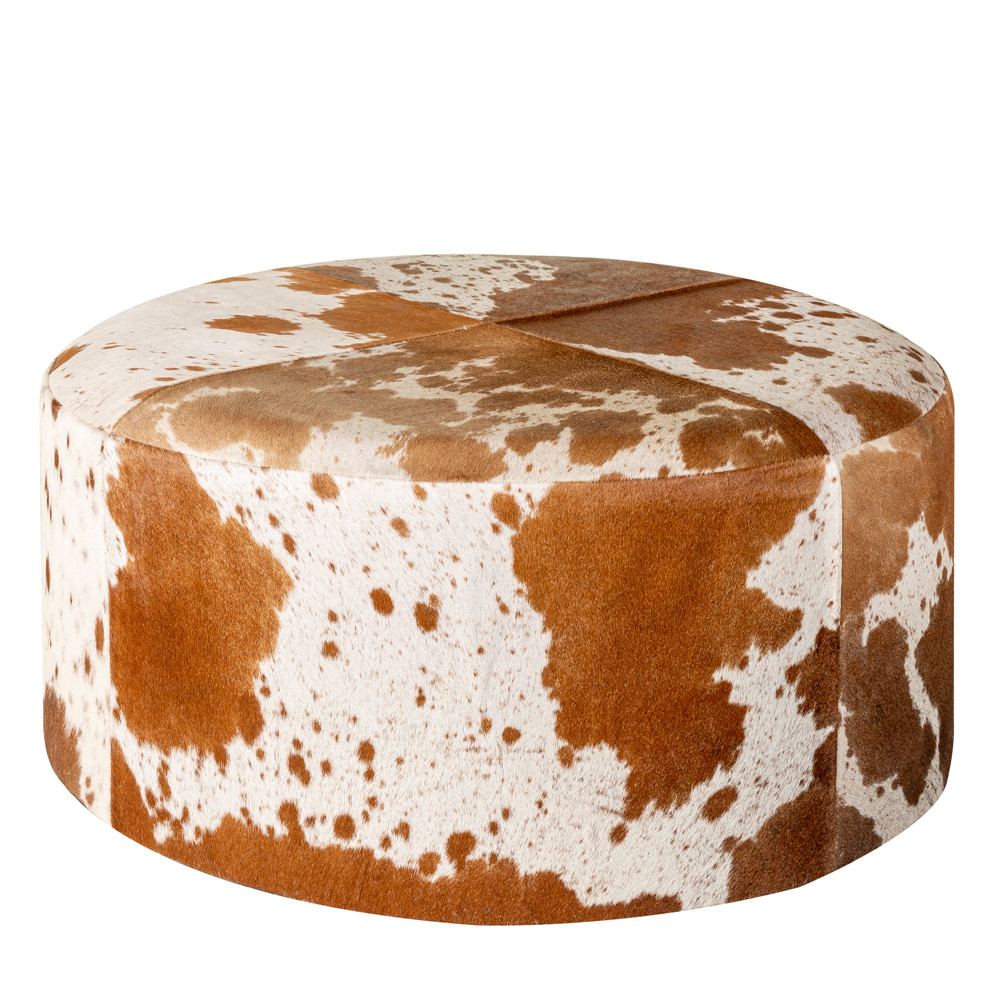 Hair-On Leather Ottoman | Pfeifer Studio