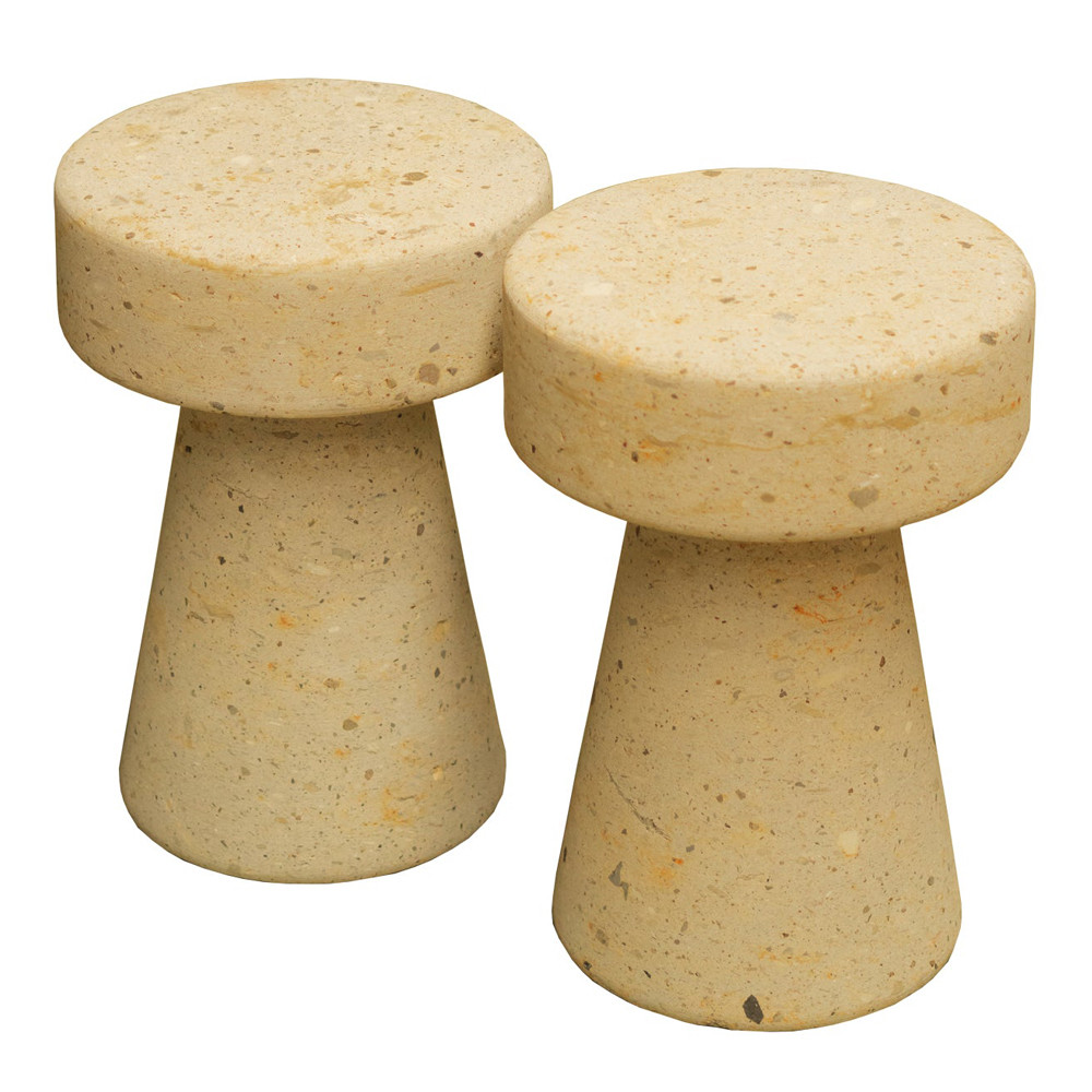 Set of Clavo Stools - Handcrafted Quarry Stone Stools