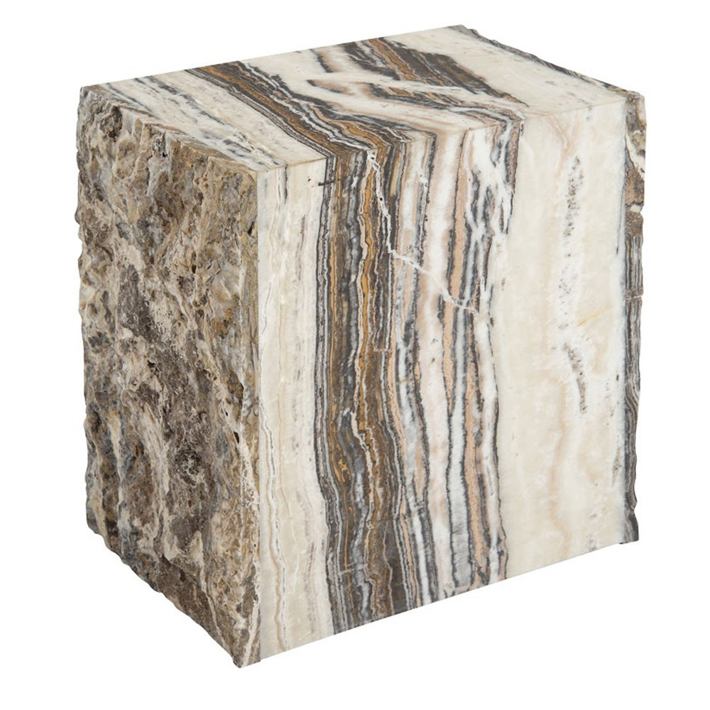 Terrain Onyx Stool Table - Handcrafted Natural Onyx Stool and Table